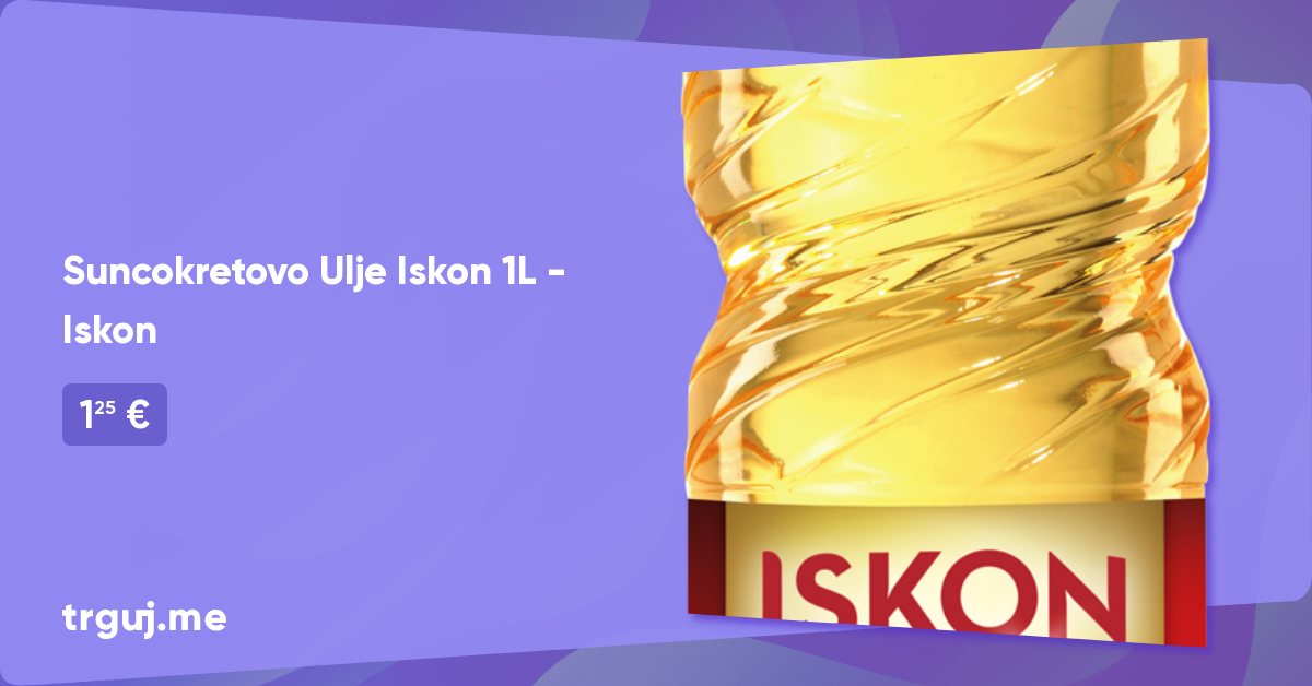 Suncokretovo Ulje Iskon 1L | Osnovne namirnice za pripremu jela | Trguj.me